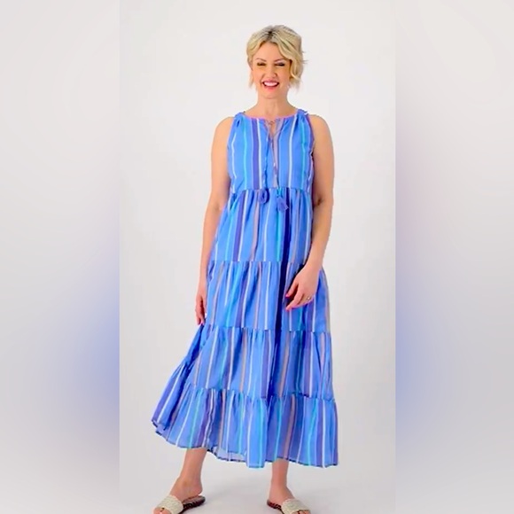 destination 365 | Dresses | New Destination 365 Striped Tiered Maxi ...